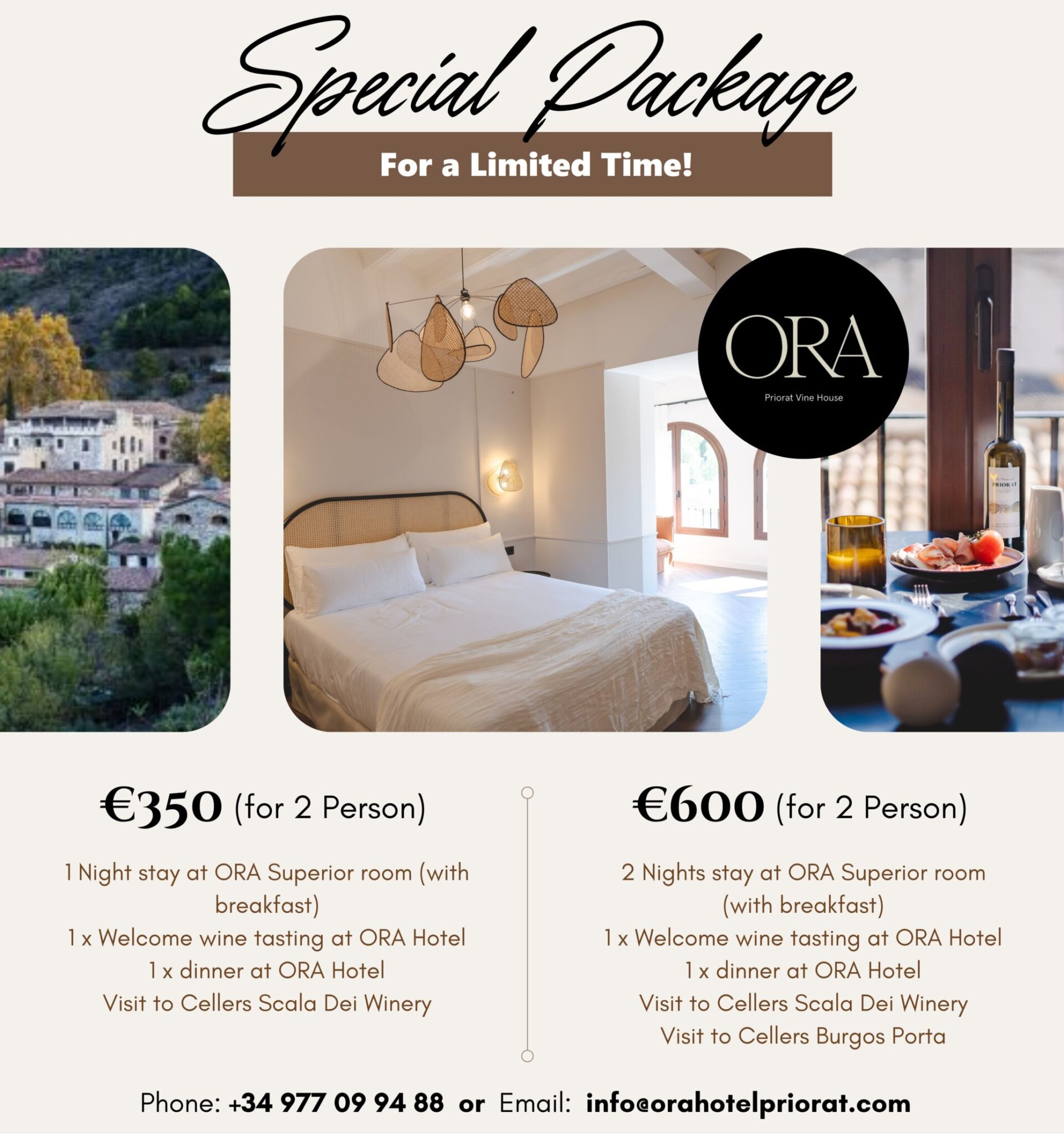 Specials - Ora Hotel Priorat